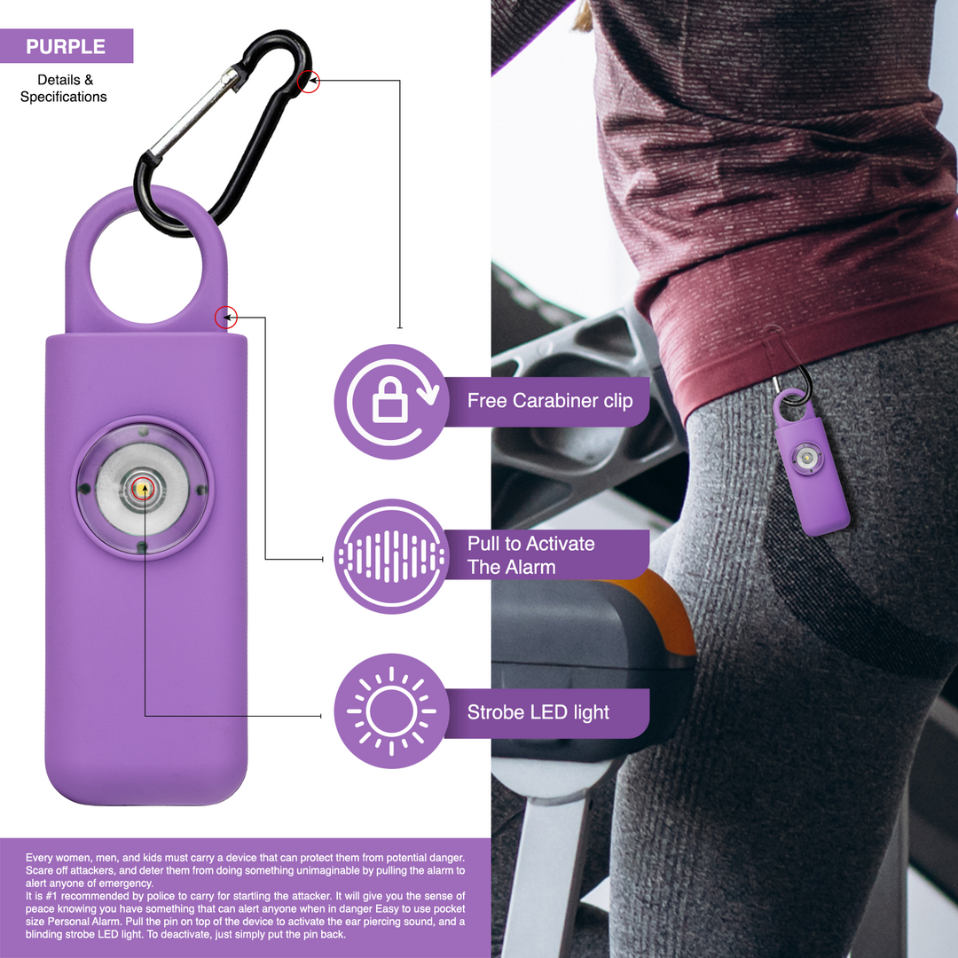 Personal Safety Alarm (Purple) | Spartan Defense Siren